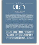 Dusty Personalized Name Meaning Art Prints – Name Stories