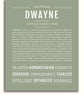 Dwayne Personalized Name Meaning Art Prints – Name Stories