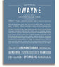 Dwayne Personalized Name Meaning Art Prints – Name Stories