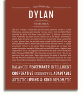 Dylan (male) | Name Art Print – Name Stories