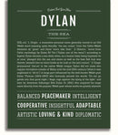 Dylan Personalized Name Meaning Art Prints – Name Stories
