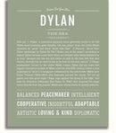 Dylan (male) | Name Art Print – Name Stories