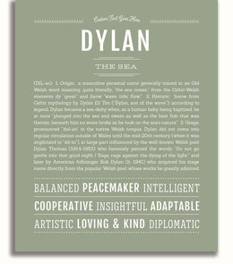 Dylan (male) | Name Art Print – Name Stories