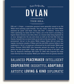 Dylan (male) | Name Art Print – Name Stories