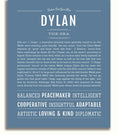 Dylan (male) | Name Art Print – Name Stories