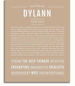 Dylann Personalized Name Meaning Art Prints – Name Stories