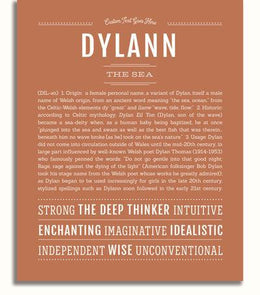 Dylann Personalized Name Meaning Art Prints – Name Stories
