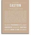 Easton Personalized Name Meaning Art Prints – Name Stories