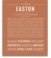 Easton Personalized Name Meaning Art Prints – Name Stories