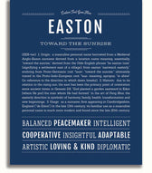 Easton Personalized Name Meaning Art Prints – Name Stories