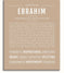 Ebrahim Personalized Name Meaning Art Prints – Name Stories