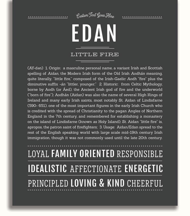 Edan Personalized Name Meaning Art Prints – Name Stories