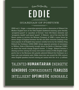 Eddie Personalized Name Meaning Art Prints – Name Stories