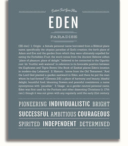 Eden (female) | Name Art Print – Name Stories