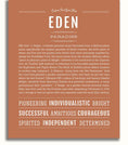 Eden (female) | Name Art Print – Name Stories