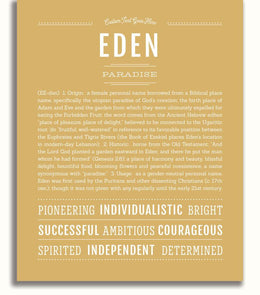 Eden (female) | Name Art Print – Name Stories