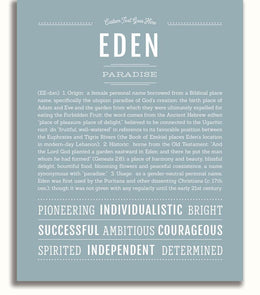 Eden (female) | Name Art Print – Name Stories