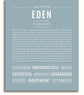 Eden Personalized Name Meaning Art Prints – Name Stories