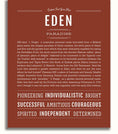 Eden Personalized Name Meaning Art Prints – Name Stories