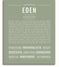 Eden Personalized Name Meaning Art Prints – Name Stories