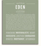 Eden Personalized Name Meaning Art Prints – Name Stories