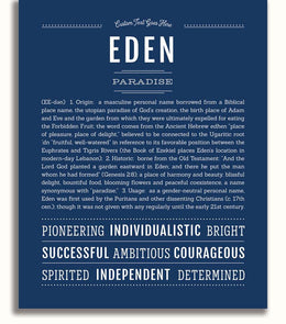 Eden (male) | Name Art Print – Name Stories