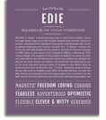Edie Personalized Name Meaning Art Prints – Name Stories