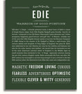 Edie Personalized Name Meaning Art Prints – Name Stories