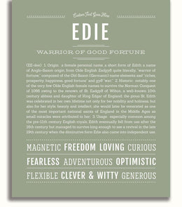 Edie Personalized Name Meaning Art Prints – Name Stories