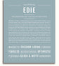 Edie Personalized Name Meaning Art Prints – Name Stories