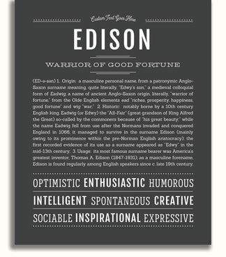 Edison | Name Art Print – Name Stories