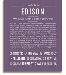 Edison | Name Art Print – Name Stories