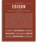 Edison | Name Art Print – Name Stories