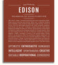 Edison | Name Art Print – Name Stories