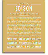 Edison | Name Art Print – Name Stories