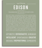 Edison | Name Art Print – Name Stories