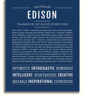 Edison | Name Art Print – Name Stories