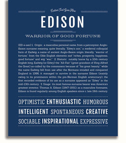 Edison | Name Art Print – Name Stories