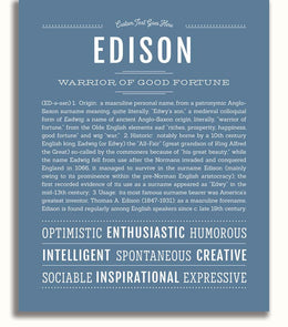 Edison | Name Art Print – Name Stories