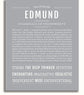 Edmund Personalized Name Meaning Art Prints – Name Stories