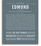 Edmund Personalized Name Meaning Art Prints – Name Stories
