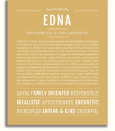 Edna Personalized Name Meaning Art Prints – Name Stories