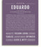 Eduardo Personalized Name Meaning Art Prints – Name Stories