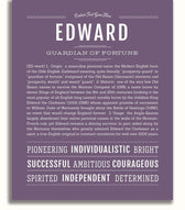 Edward Personalized Name Meaning Art Prints – Name Stories