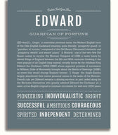Edward Personalized Name Meaning Art Prints – Name Stories