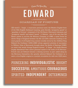 Edward Personalized Name Meaning Art Prints – Name Stories