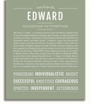 Edward Personalized Name Meaning Art Prints – Name Stories