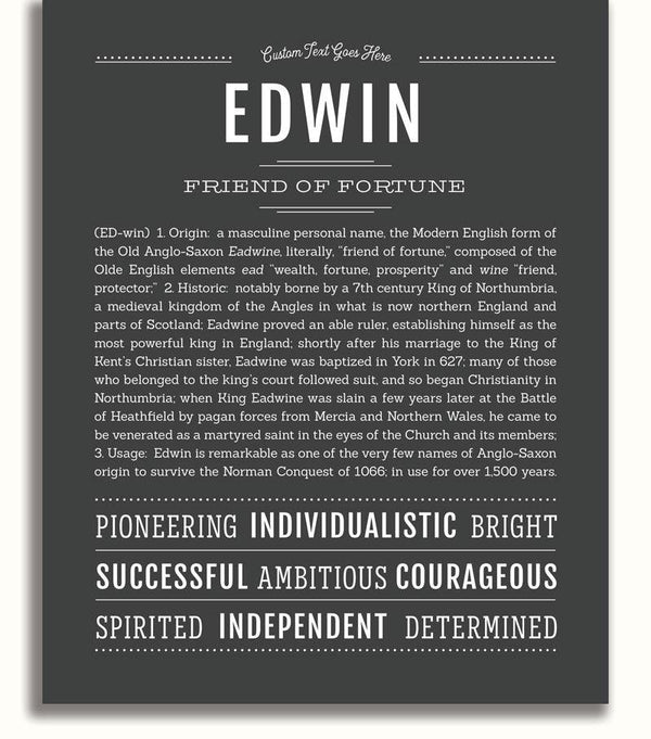 Edwin | Name Art Print - Personalized Custom Gifts – Name Stories