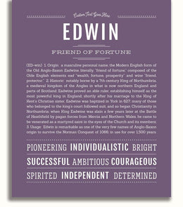 Edwin | Name Art Print – Name Stories