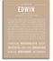 Edwin Personalized Name Meaning Art Prints – Name Stories